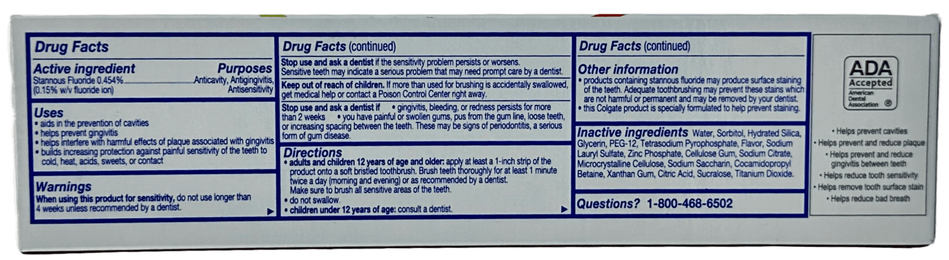 colgate toothpaste ingredients